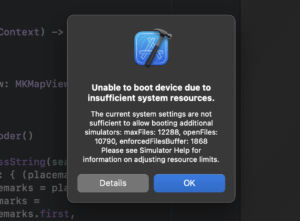 【Xcodeシミュレータ】Unable to boot device due to insufficient system resourcesメッセージへの対応 - iOSアプリ開発なら ...